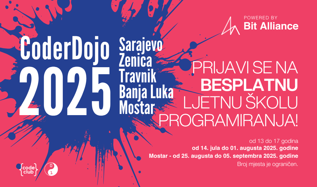 CoderDojo 2025: Otvorene prijave za besplatnu ljetnu školu programiranja u pet gradova BiH ...